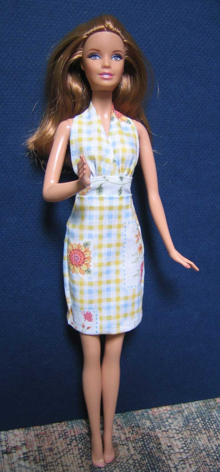 Sewing Pattern for Barbie Basics (ModelMuse) body – Halter Top Dress ...